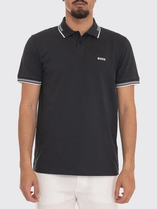 BOSS Cotton Polo With Logo - Blue 2
