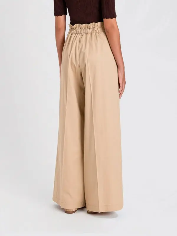 TWINSET Wide-leg Cotton Twill Trousers