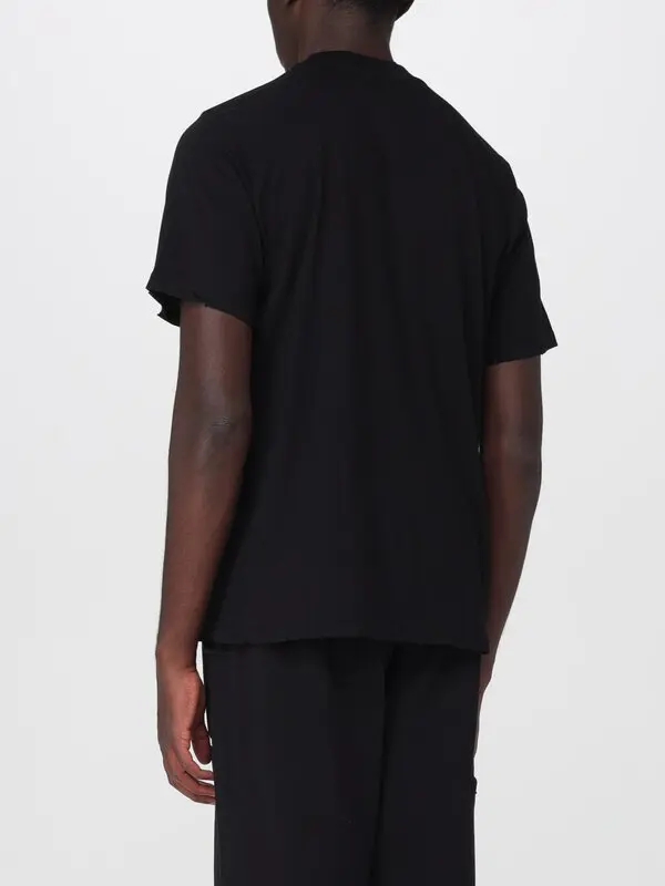 DISCLAIMER Slim Fit Cotton T-shirt With Contrast Logo - Black