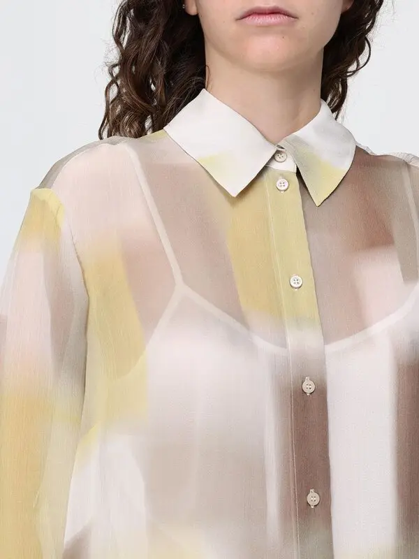 Armani Exchange Sheer Printed Button-up Shirt