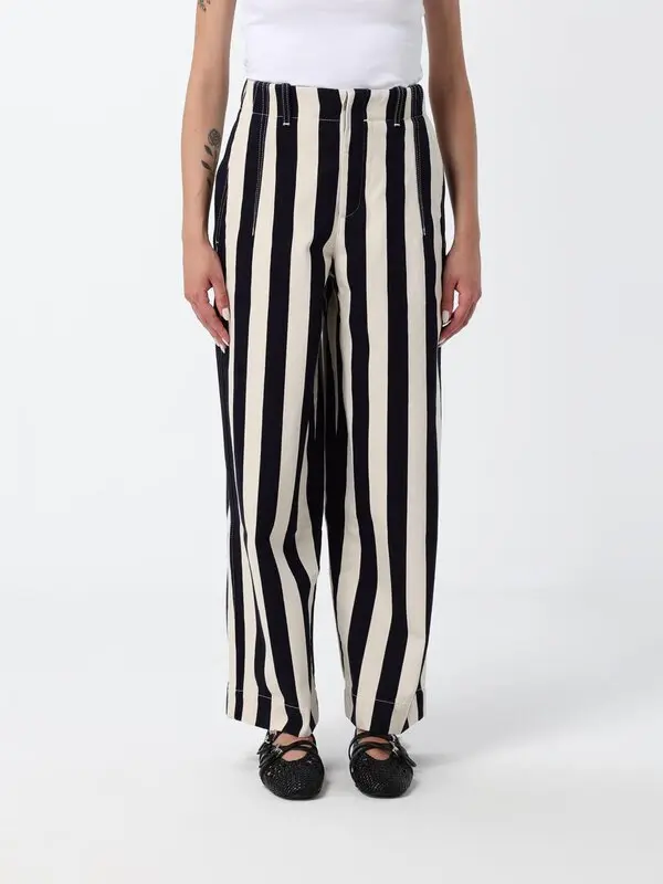 Jacquemus Parasol De-nîmes Striped Cropped Cotton Denim Jeans