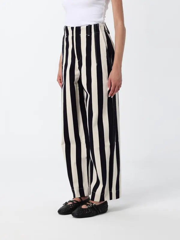 Jacquemus Parasol De-nîmes Striped Cropped Cotton Denim Jeans