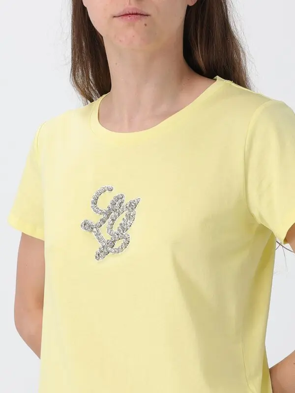 Liu Jo Cotton T-shirts With Rhinestone Logo