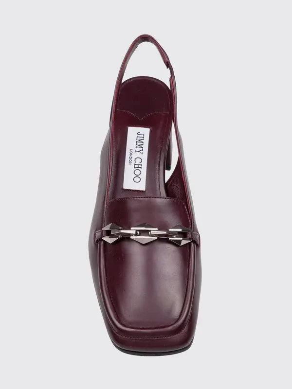 JIMMY CHOO Diamond Tilda Leather Slingbacks With Horsebit Low Heel - Biscuit