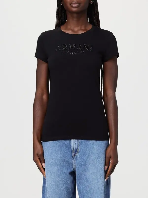 Armani Exchange Embellished Logo T-shirt - Black