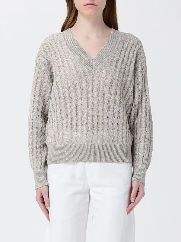 Brunello Cucinelli Linen V-neck Knit