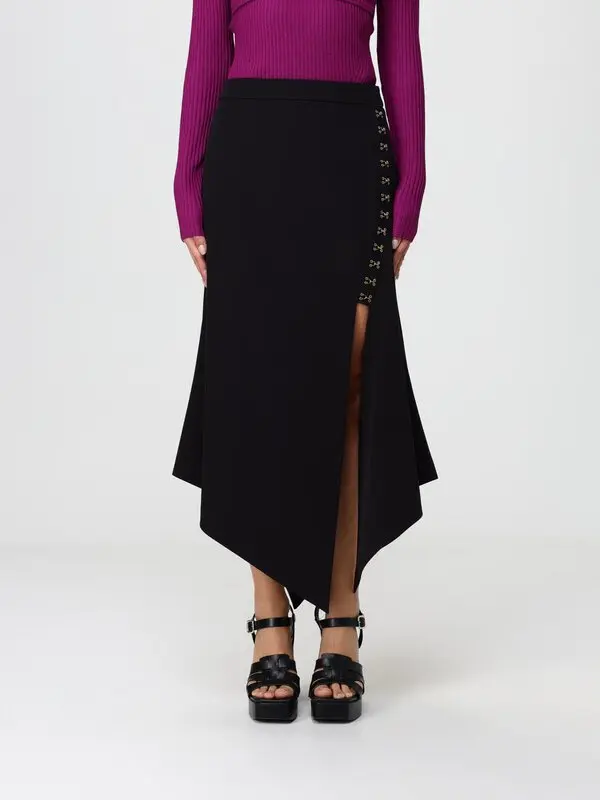 Just Cavalli Asymmetrical Midi Skirt With Hook And Eye Detailing