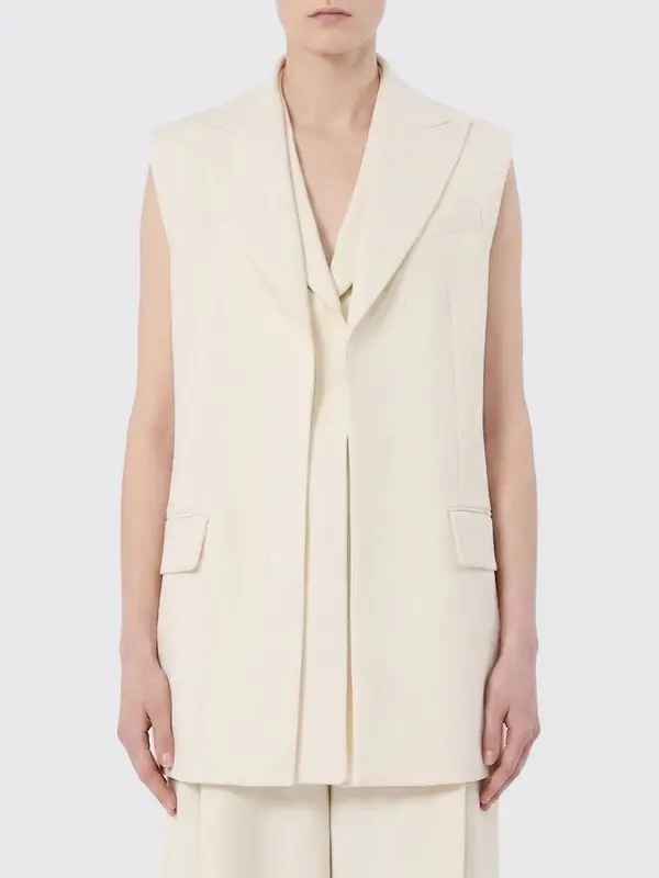 Sportmax Campale Stretch Crepe Vest - Ivory