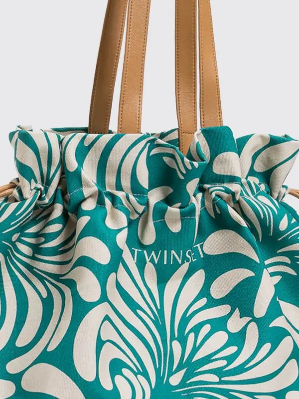 TWINSET Cotton Canvas Tote Bag With Floral Print