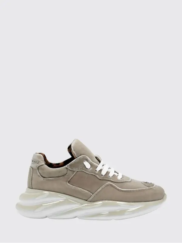 Philipp Plein Velvet Lace-up Low-top Sneakers With Chunky Sole - Ivory