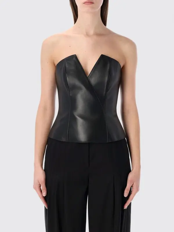 Ralph Lauren Leather Bustier Top