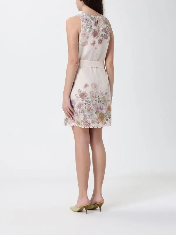 TWINSET Floral Print Linen Mini Dress - Multicolor