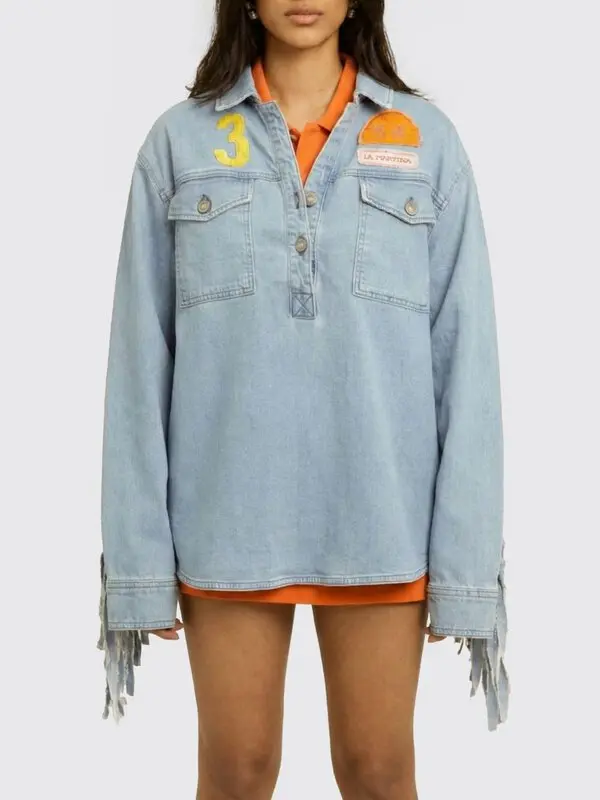 LA MARTINA Denim Shirt With Fringe Detail