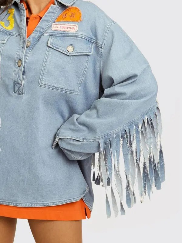 LA MARTINA Denim Shirt With Fringe Detail