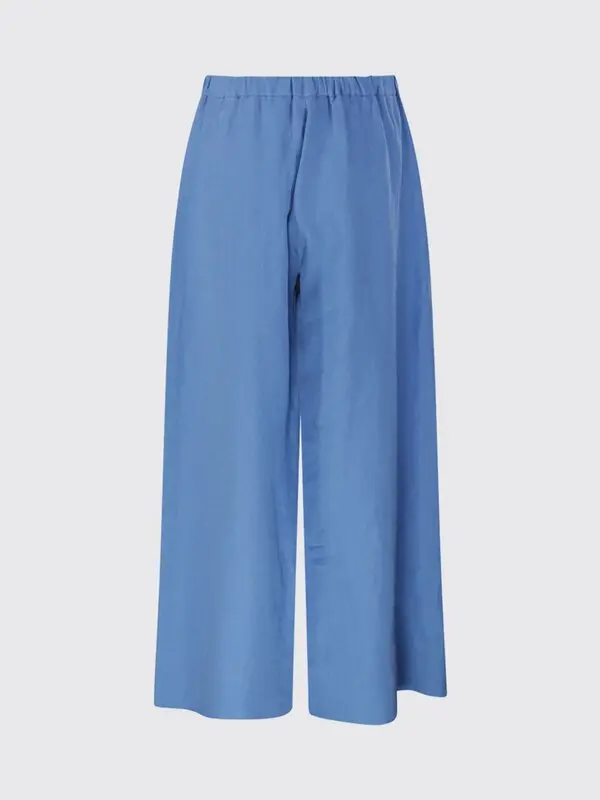 Max Mara High-waisted Wide-leg Cropped Linen Trousers - Blue
