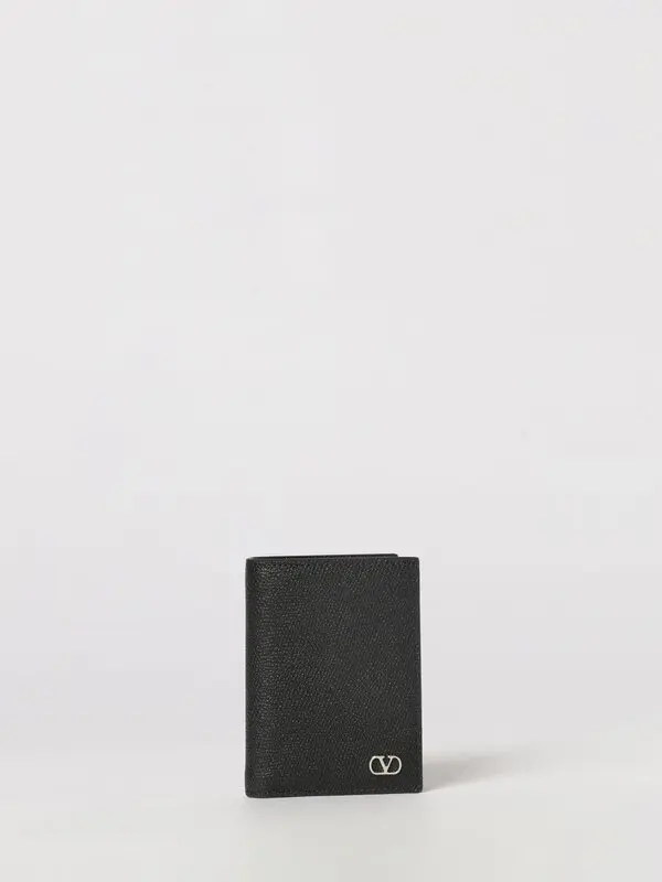 Valentino Garavani Vlogo Signature Grained Calfskin Bifold Wallet - Black