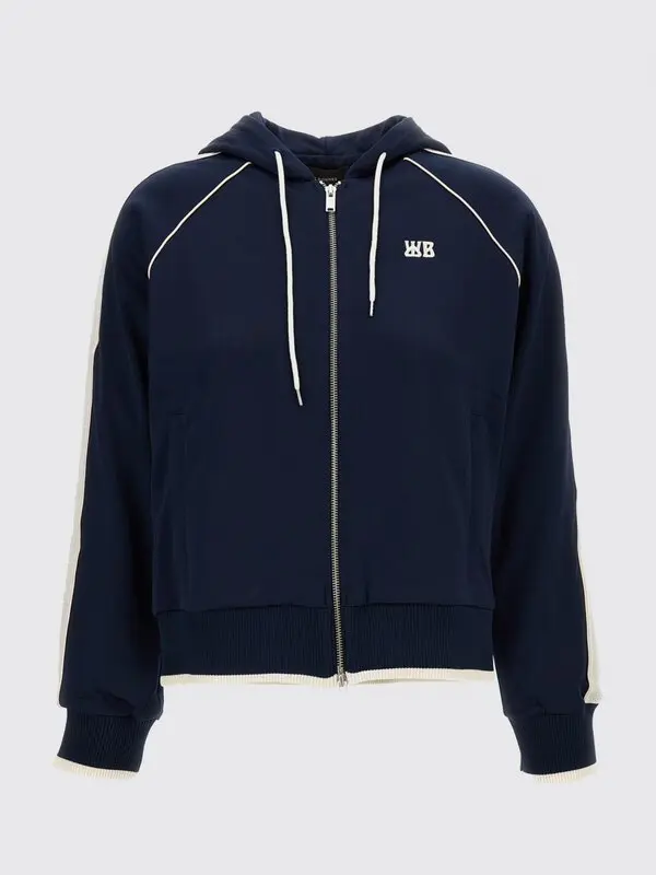 WALES BONNER Cotton-blend Zip-up Hoodie With Contrasting Logo