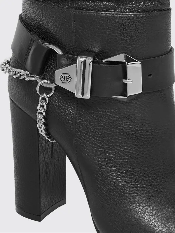 Philipp Plein Grained Leather Over-the-knee Boots With High Block Heel