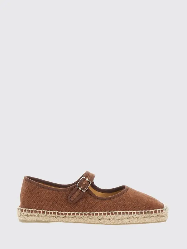 CastaÑer Padua Mary Jane Canvas Espadrilles With Low Heel - Brown