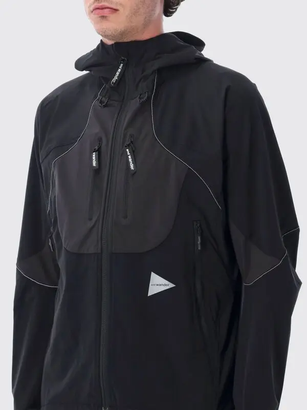 AND WANDER Ripstop Nylon Hooded Jacket - Black