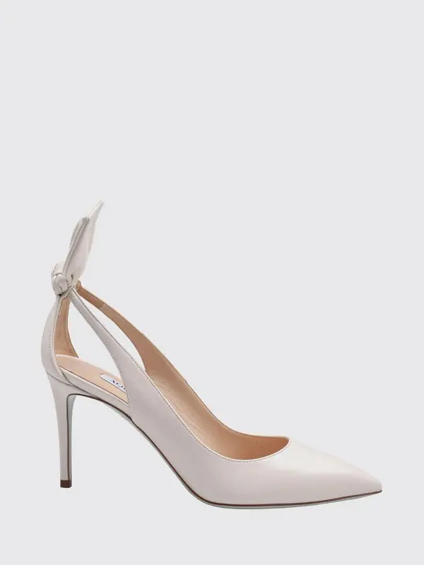 AQUAZZURA Bow Tie Bridal Nappa Pumps With Cut-out Knot And Stiletto Heel - White