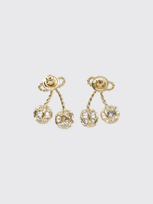 Valentino Garavani Cherryfic Pendant Earrings In Bronze With Rhinestones