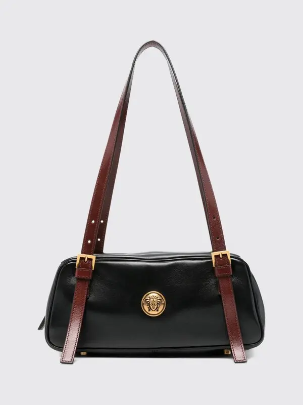 Versace Emblème Leather Shoulder Bag