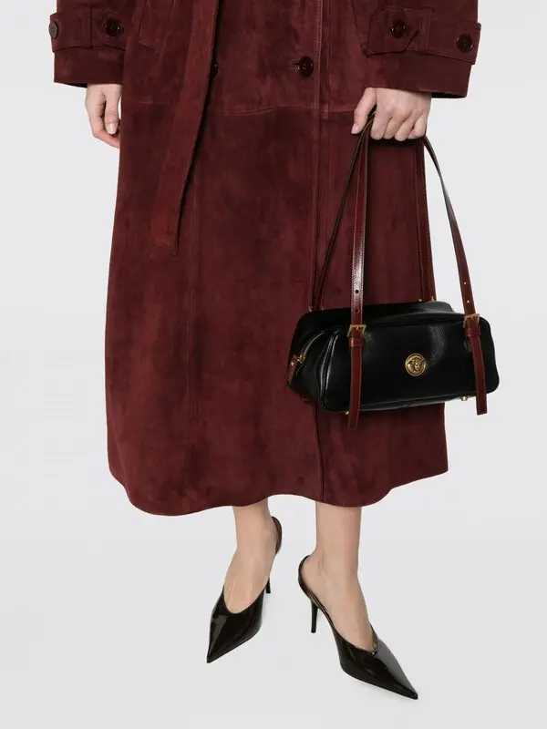 Versace Emblème Leather Shoulder Bag