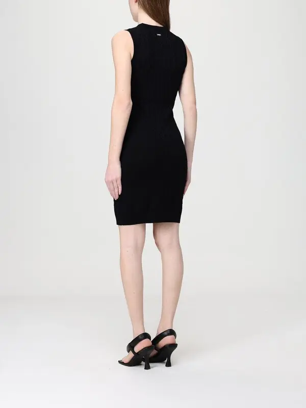 Armani Exchange Sleeveless Textured Dress - Black