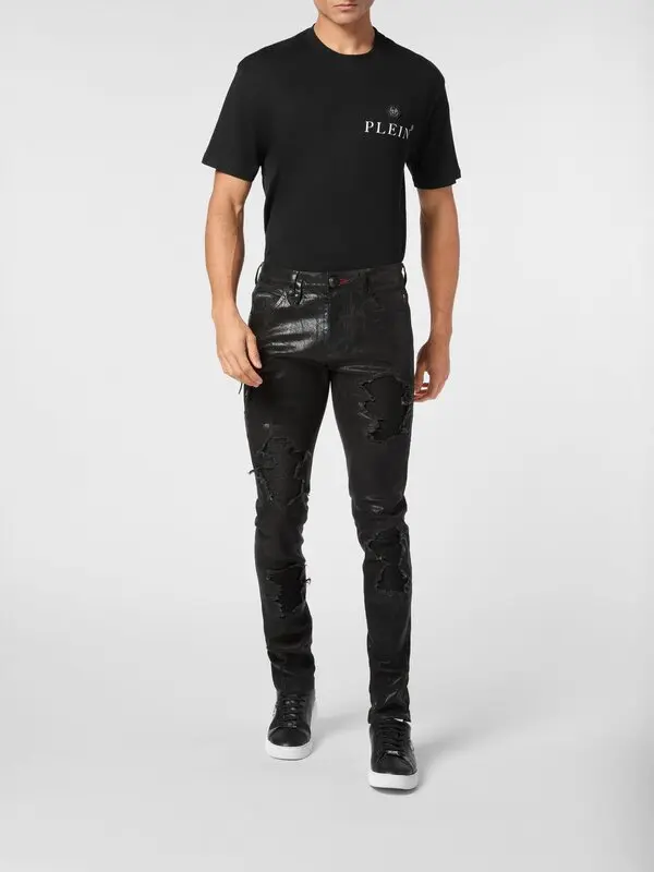 Philipp Plein Distressed Moto Jeans
