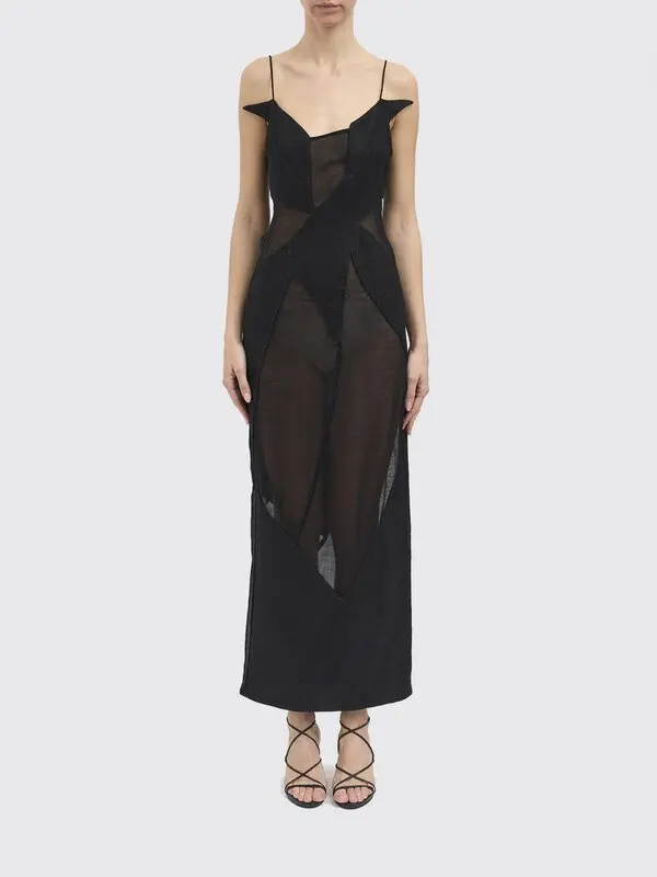 YEHUAFAN Wool Blend Midi Dress