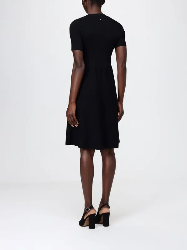 Armani Exchange Ribbed Knit Dress - Black
