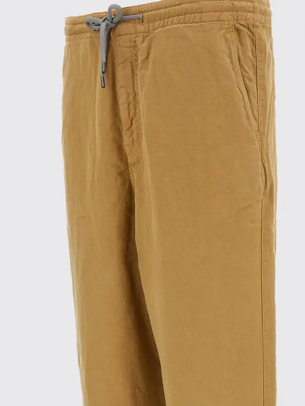 Paul Smith Slim Fit Linen Blend Trousers With Drawstring Waist