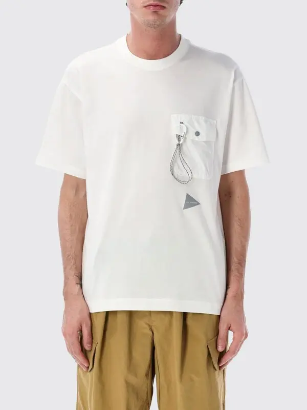 AND WANDER Cotton Blend T-shirt With Pocket