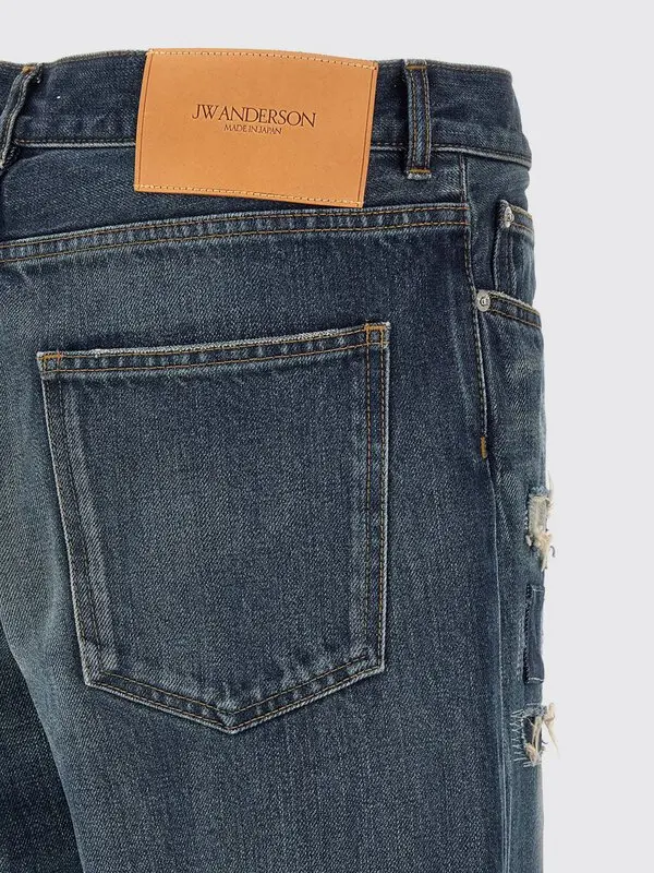 JW Anderson Straight Cotton Denim Jeans With Distressed Effect