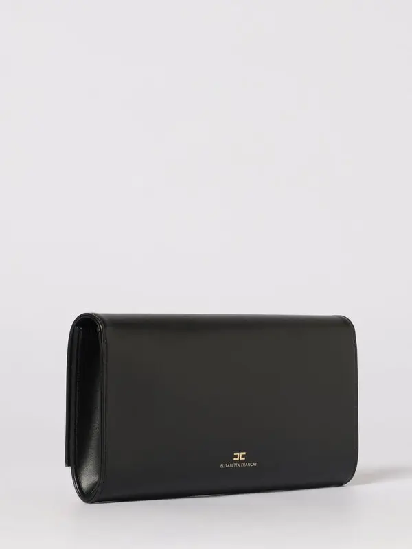 Elisabetta Franchi Clutch With Embossed Logo - Black