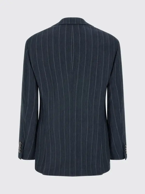 Brunello Cucinelli Single-breasted Pinstripe Blazer In Hemp And Silk Blend