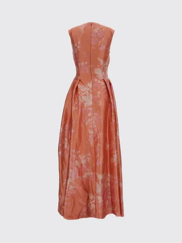 Erdem Sleeveless Floral Print Satin Gown