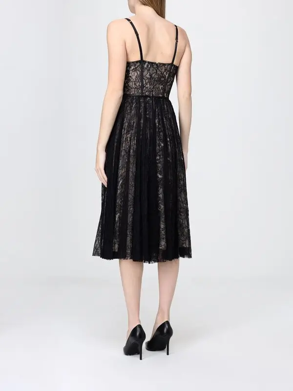 Elisabetta Franchi Lace Midi Dress - Black