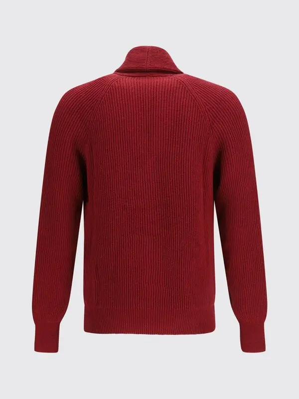 Brunello Cucinelli Cotton Shawl Collar Cardigan - Cherry