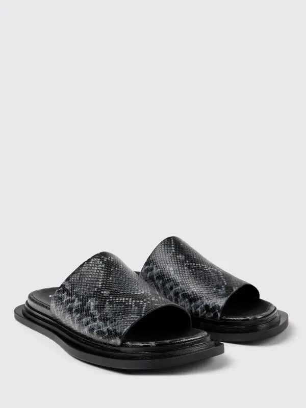 Camper Snakeskin Embossed Slides