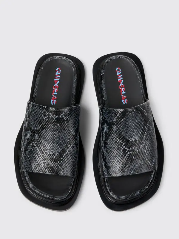 Camper Snakeskin Embossed Slides