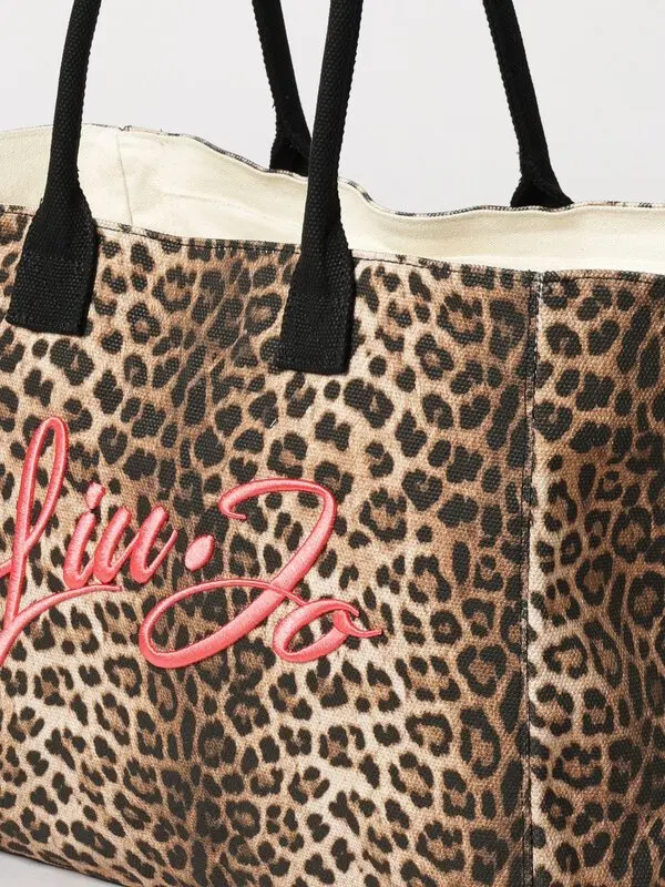 Liu Jo Animal Print Canvas Tote Bag With Double Handle