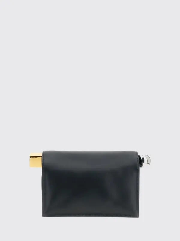 Jacquemus Rond Carré Handheld Clutch In Smooth Lamb Leather With Logo