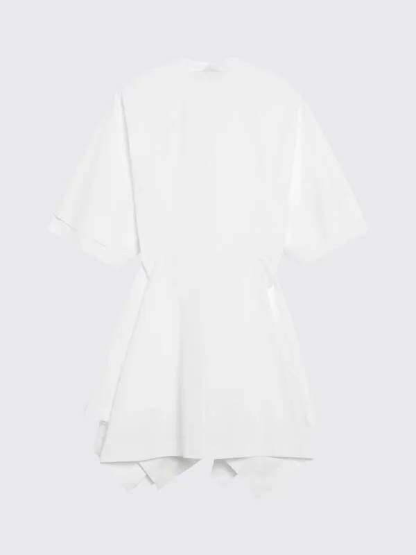 Alaïa Asymmetrical Cotton Chemisier Dress - White