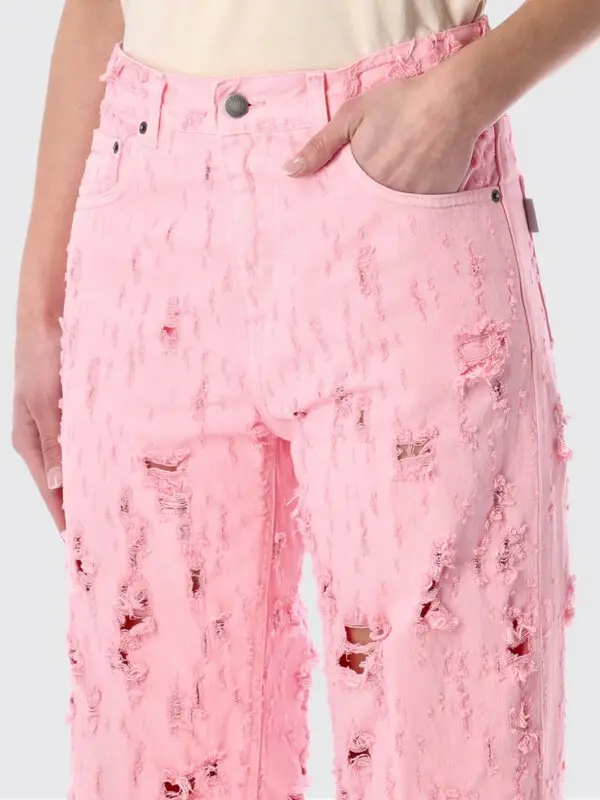 HAIKURE Wide-leg Distressed Denim Jeans