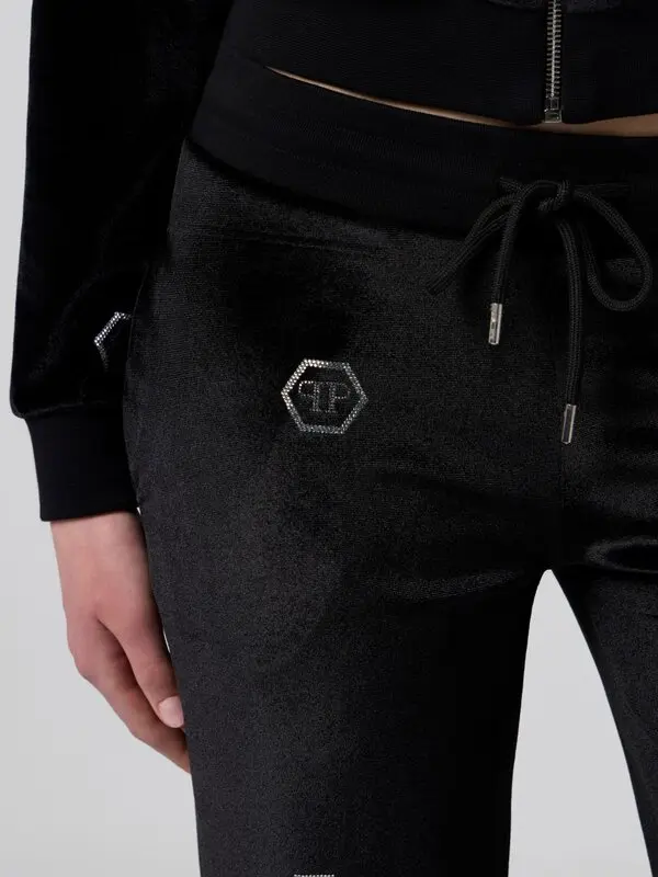 Philipp Plein Velvet Jogging Trousers With Hexagon Logo