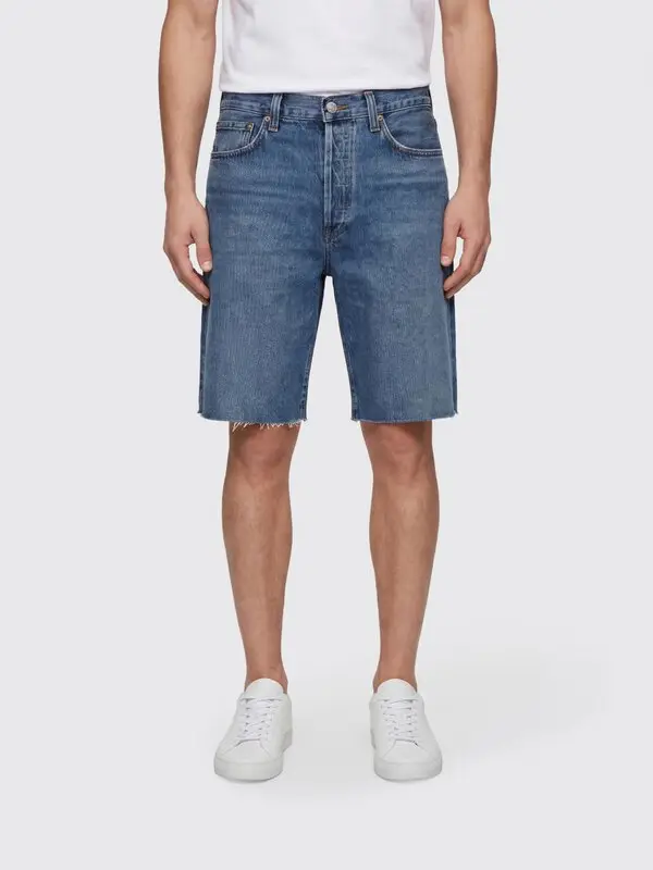 AGOLDE Knee-length Denim Shorts With Five-pocket Design