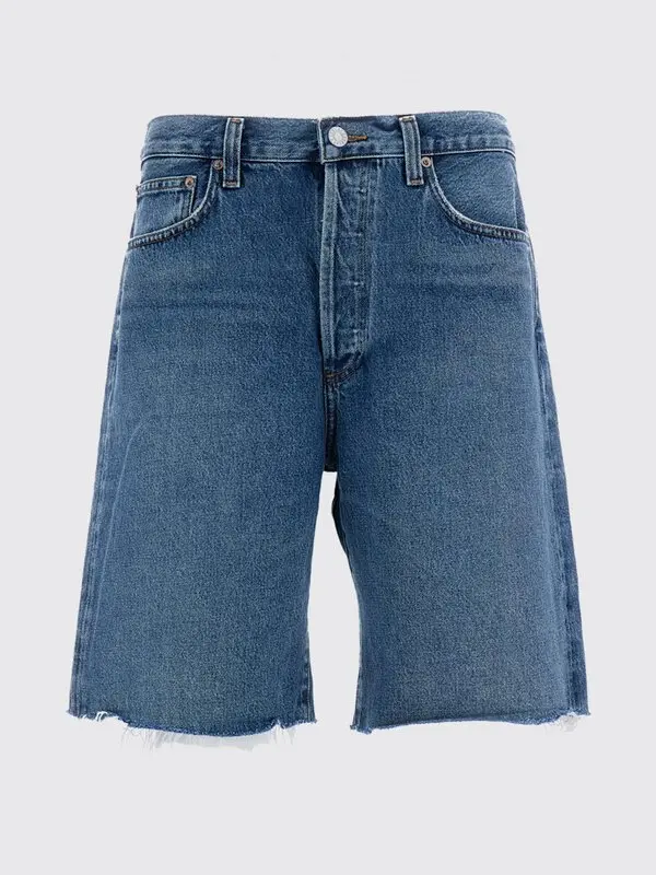 AGOLDE Knee-length Denim Shorts With Five-pocket Design