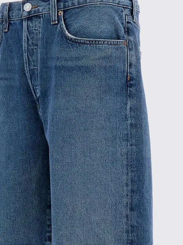 AGOLDE Knee-length Denim Shorts With Five-pocket Design